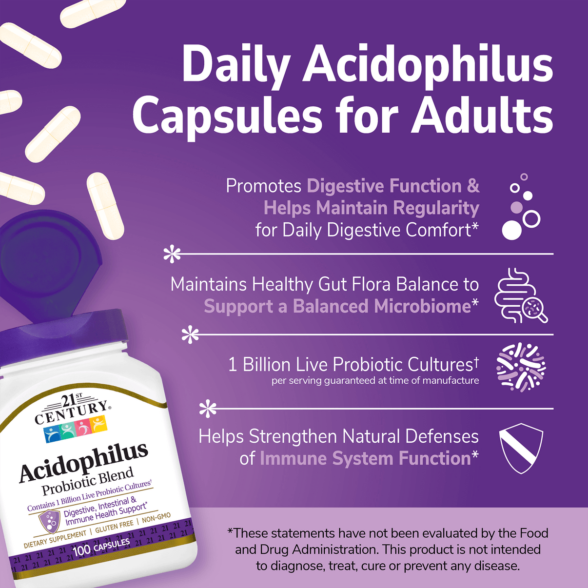 Acidophilus Probiotic Blend – 21st Century Vitamins – 21st Century Vitamins