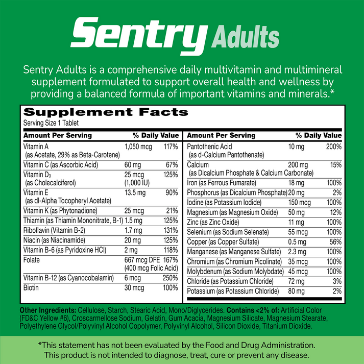 Sentry Adults Multivitamin | 21st Century Vitamins – 21st Century Vitamins