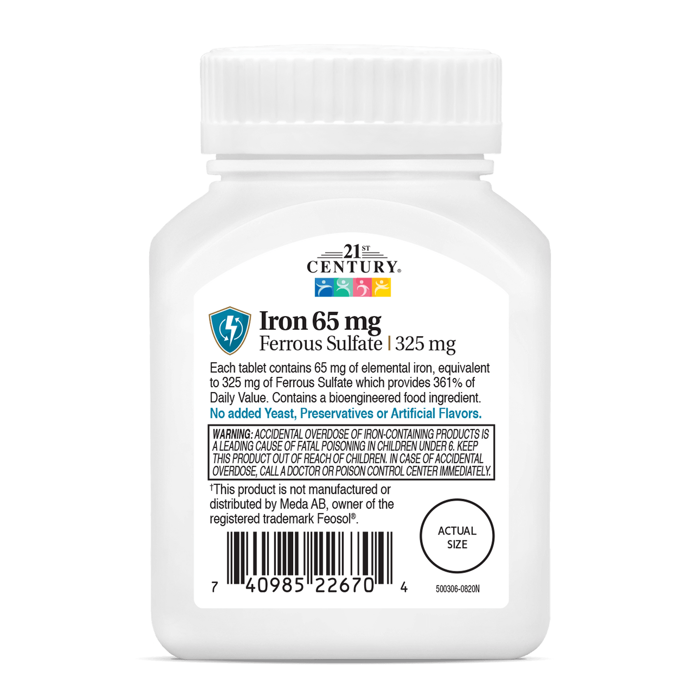 High Potency Iron 65 mg | 21st Century Vitamins – 21st Century Vitamins