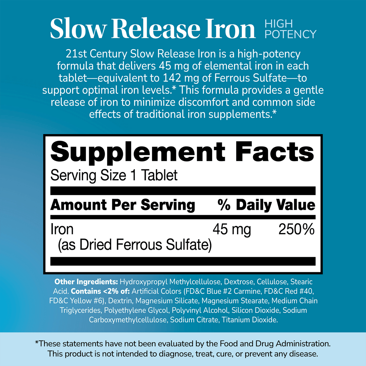 Slow Release Iron – 21st Century Vitamins – 21st Century Vitamins