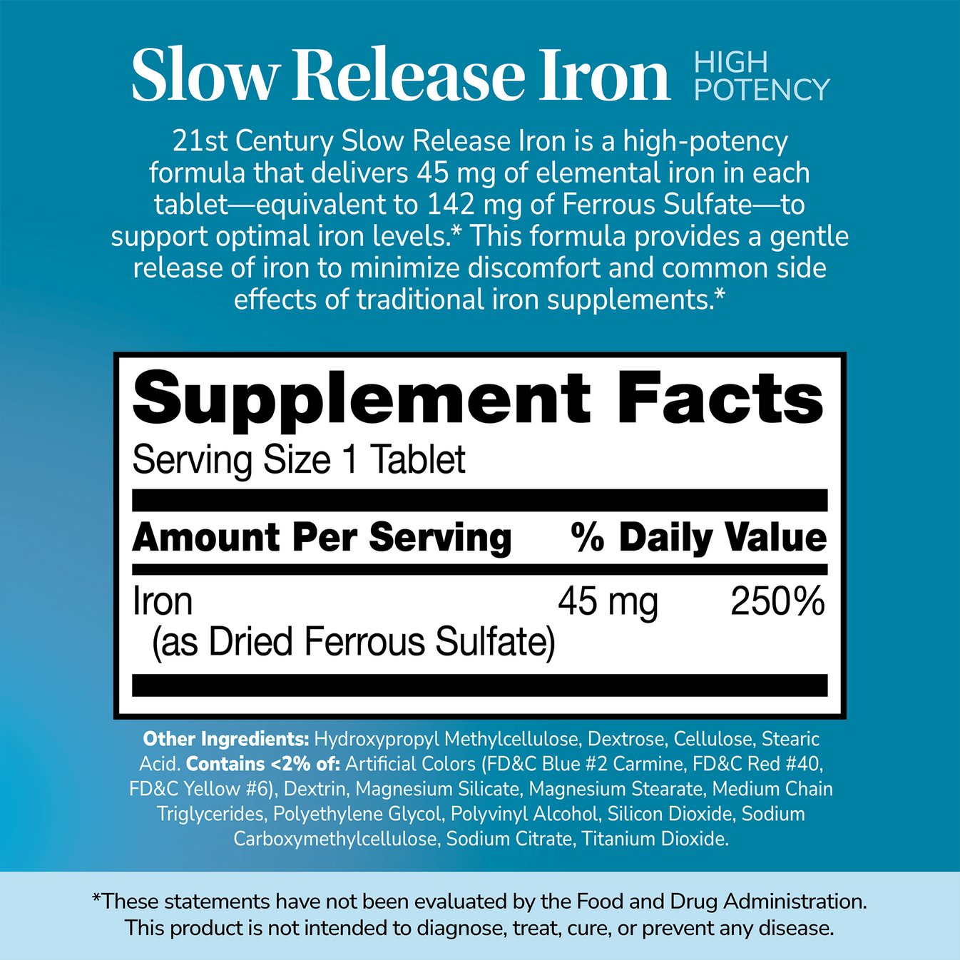 Slow Release Iron – 21st Century Vitamins – 21st Century Vitamins