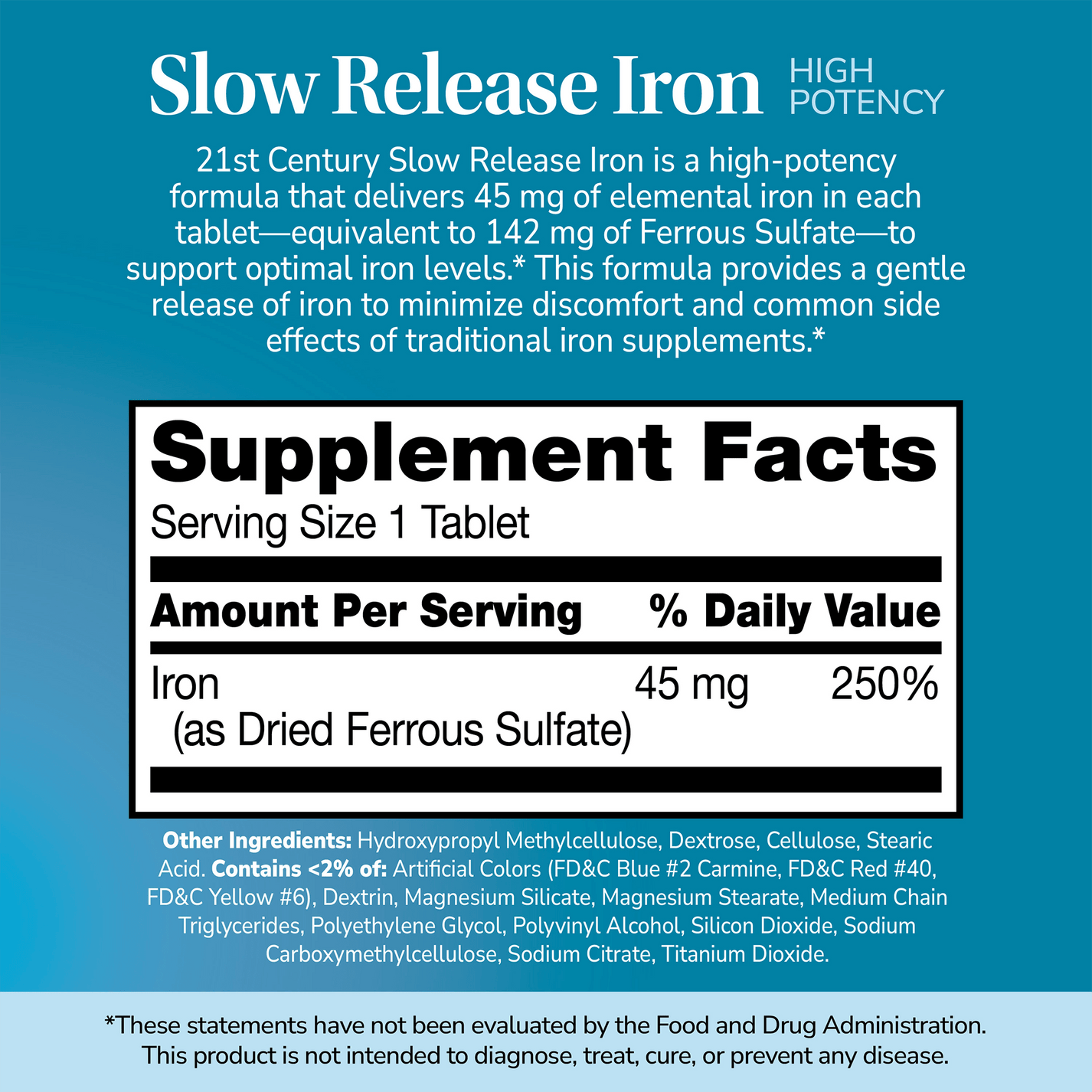 Slow Release Iron – 21st Century Vitamins – 21st Century Vitamins