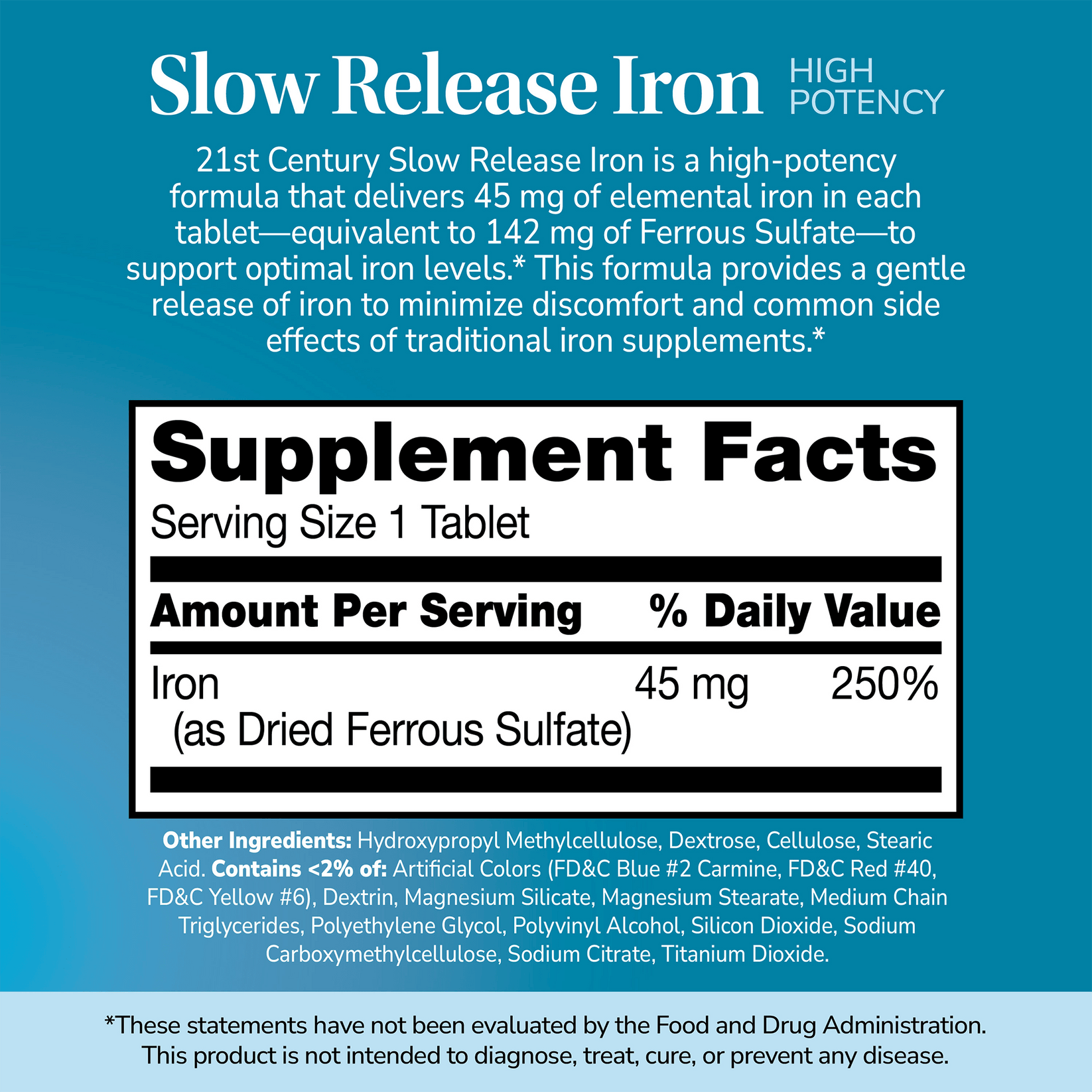 Slow Release Iron – 21st Century Vitamins – 21st Century Vitamins