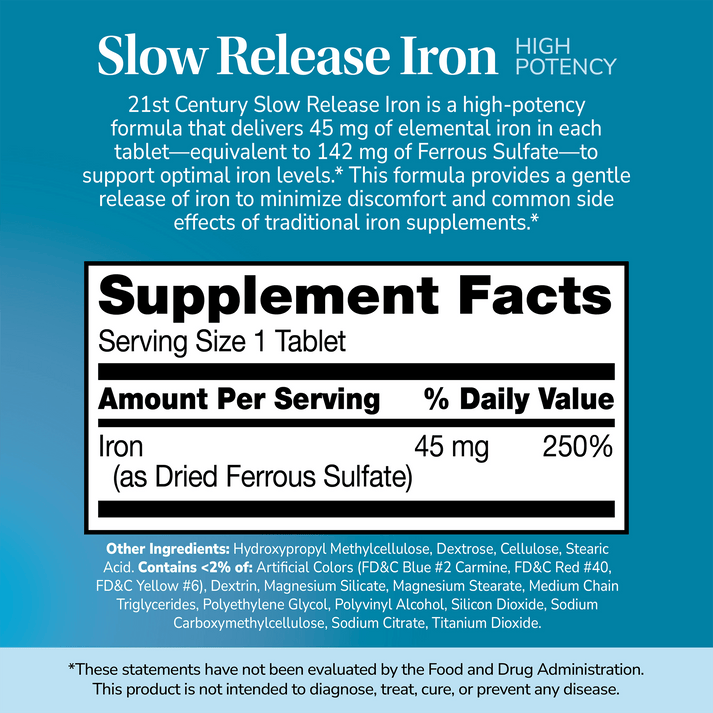Slow Release Iron – 21st Century Vitamins – 21st Century Vitamins