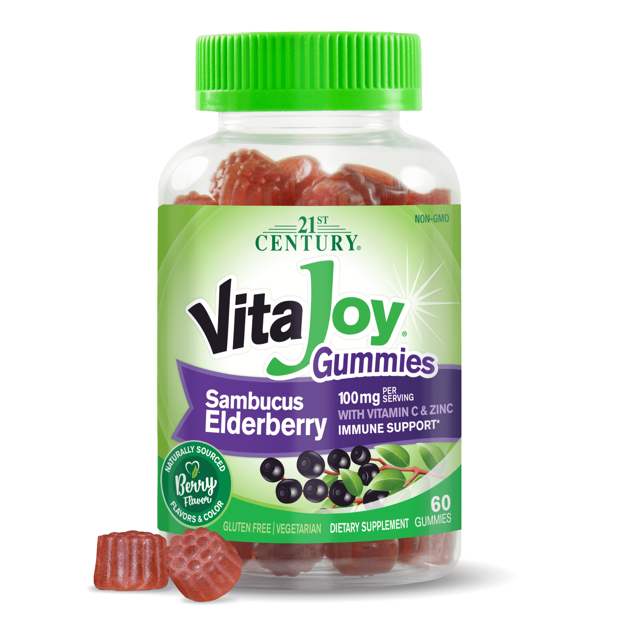 VitaJoy Sambucus Elderberry 100 mg Gummies – 21st Century Vitamins ...