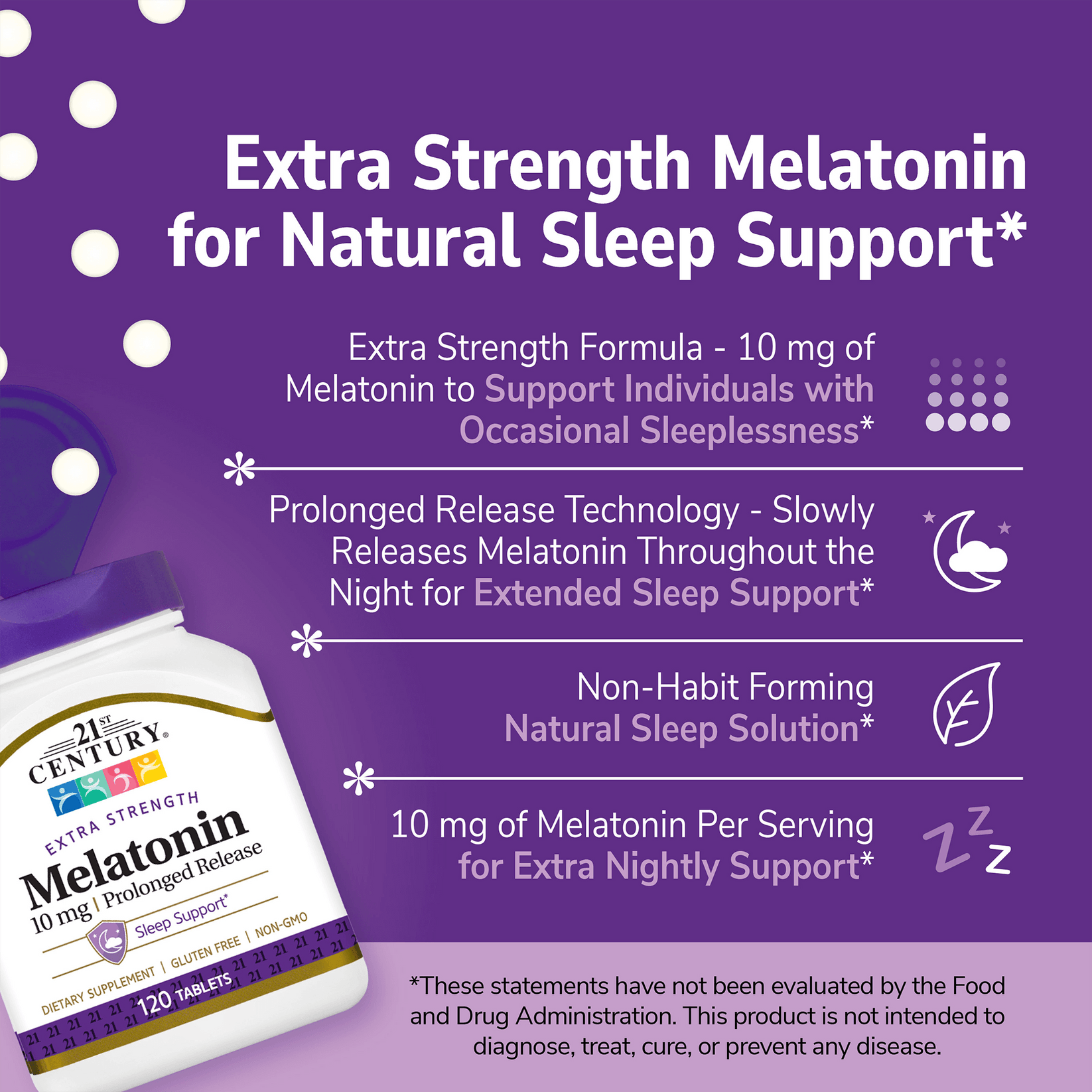 Melatonin 10 mg - Extra Strength | 21st Century Vitamins – 21st Century ...