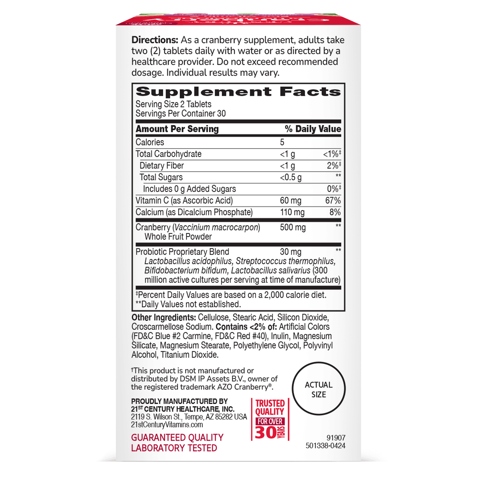 Cranberry Plus Probiotic | 21st Century Vitamins – 21st Century Vitamins