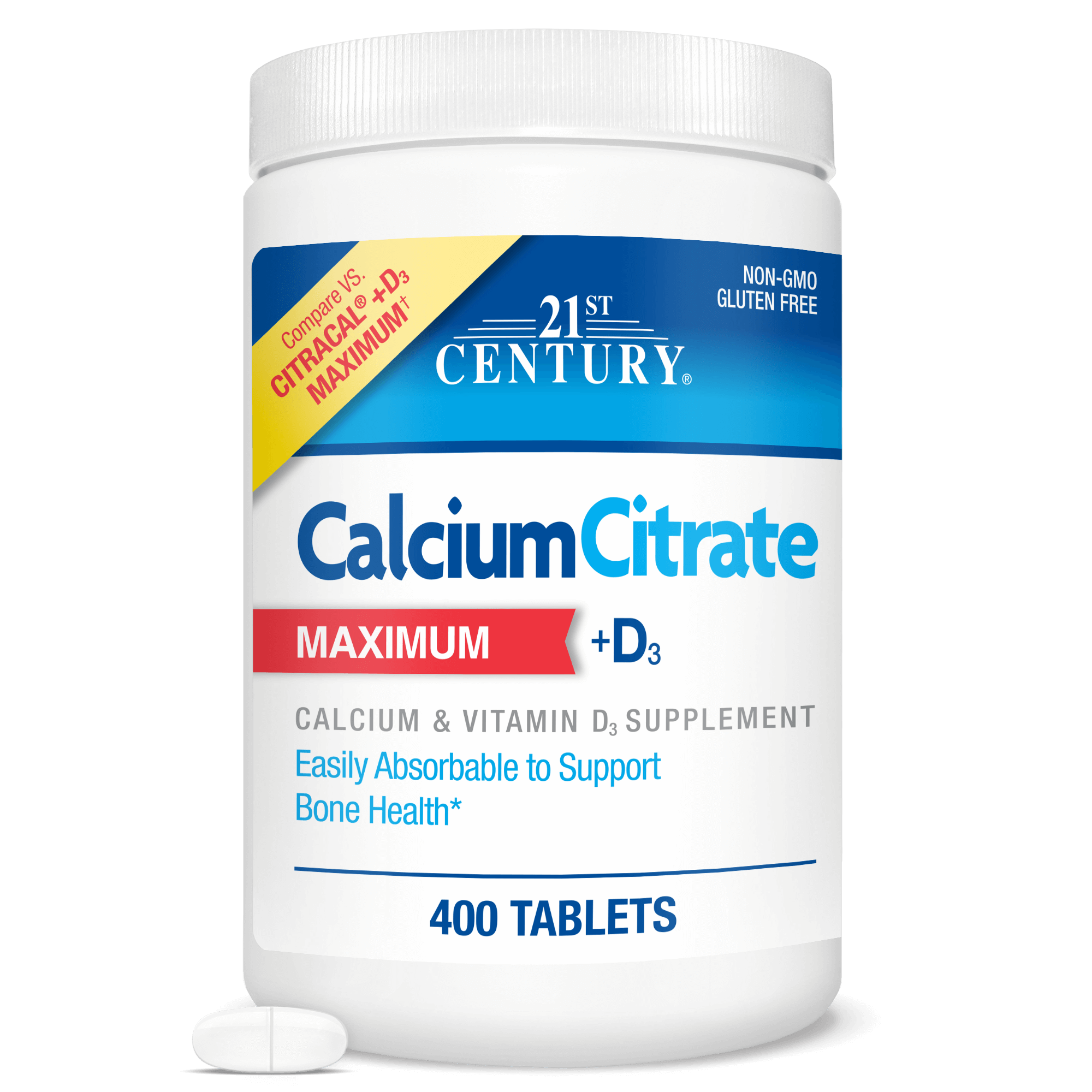 Calcium Citrate +D3 Maximum - 400 Tablet | 21st Century HealthCare, Inc.