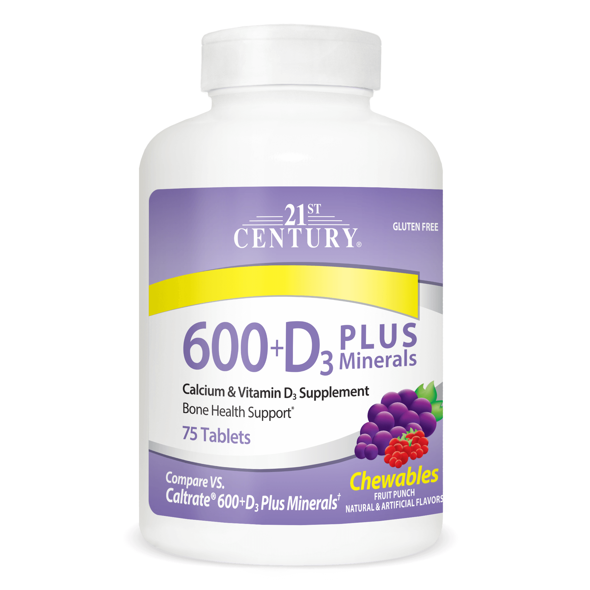 Calcium 600+D3 Plus Minerals Chewables - 75 Chewable Tablets | 21st ...